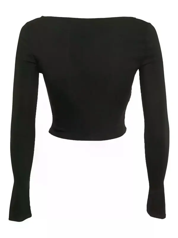 Versace Long-sleeve Scoop-neck Cropped Top