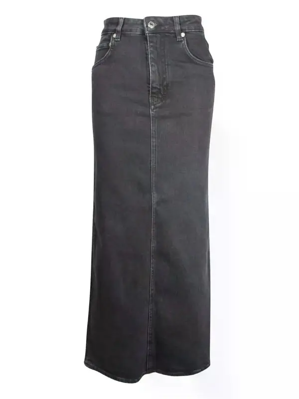 Maje Rear-slit Denim Maxi Skirt