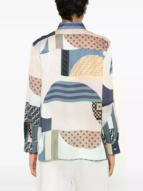 Fendi Geometric-print Silk Shirt
