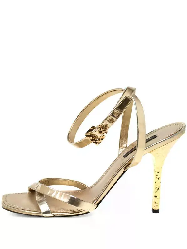 LOUIS VUITTON 105mm Leather Heeled Sandals - Gold