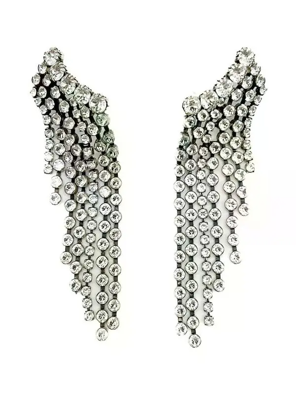 JENNIFER GIBSON JEWELLERY 1990s Isabel Marant Crystal Cascade Earrings - Silver