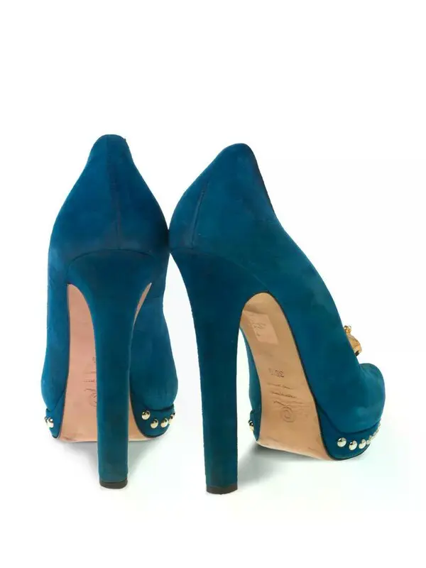 Alexander McQueen 140mm Skull-embellished Peep-toe Sandals - Blue