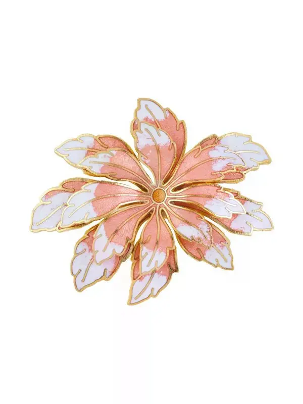SUSAN CAPLAN 1980s Lotus Flower Brooch - Pink