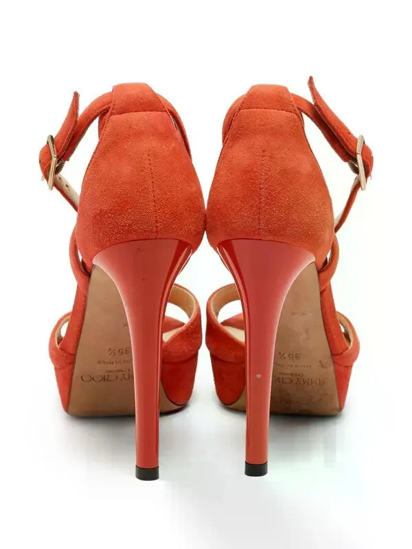 JIMMY CHOO 120mm Suede Sandals - Orange