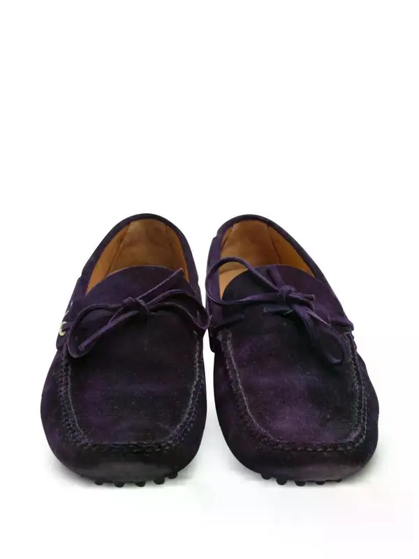 TOD'S Gommino Pebbled-sole Boat Shoes - Purple