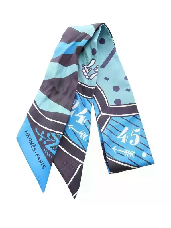Hermès 2000s Jeu De Soie Uniforme Scarf - Blue