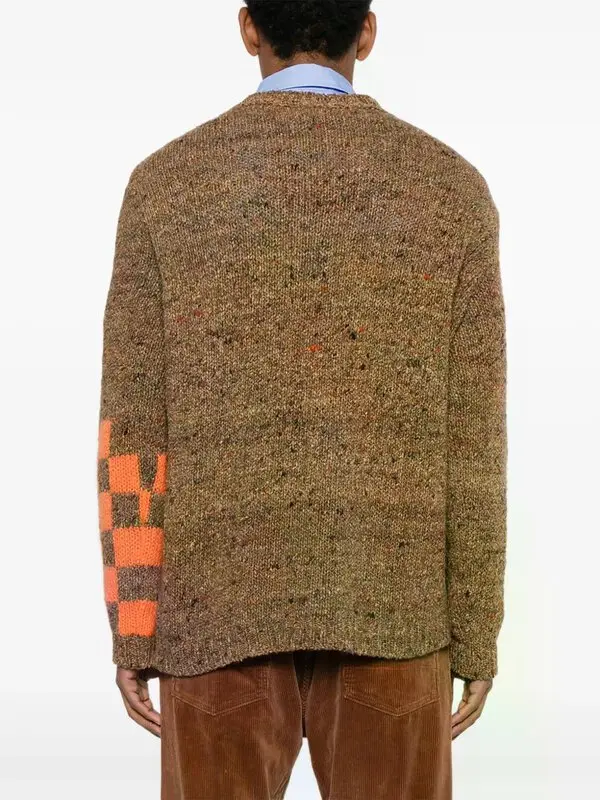 WALTER VAN BEIRENDONCK Knitted Face Graphic Sweater