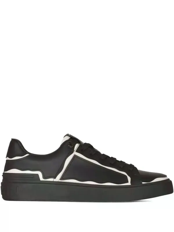 Balmain B-court Contrasting-trim Sneakers - Black