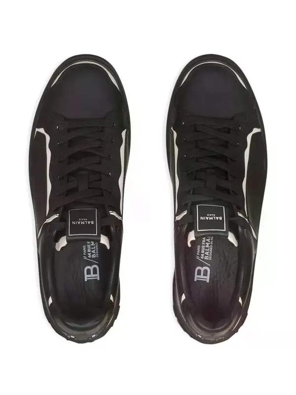 Balmain B-court Contrasting-trim Sneakers - Black