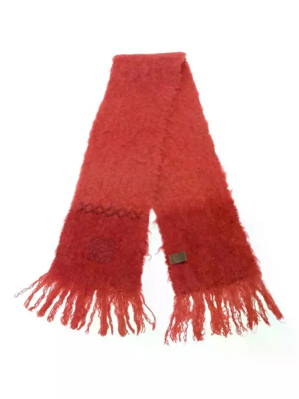 Loewe 2010s Anagram Mohair Scarf - Red
