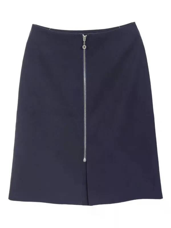Hermès 2010s Wool Zip-up Skirt