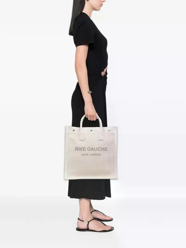 Saint Laurent 2022 Canvas Rive Gauche North South Tote Bag - Brown