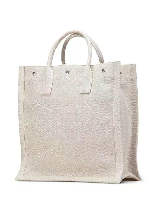 Saint Laurent 2022 Canvas Rive Gauche North South Tote Bag - Brown
