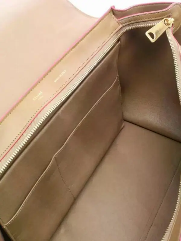 Celine 2000s Small Trapeze Leather Tote Bag