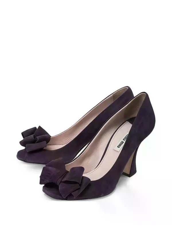 Miu Miu 85mm Bow-embellished Suede Pumps
