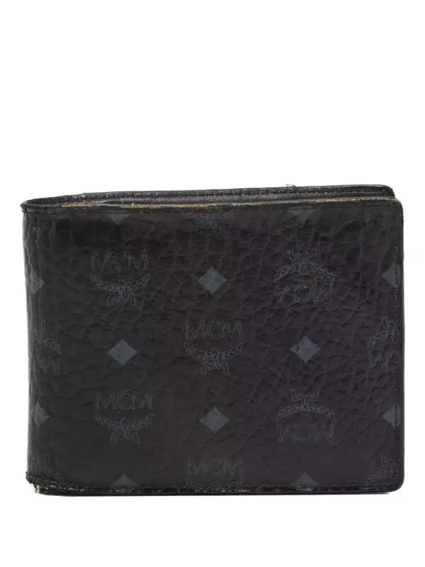 Mcm Monogram Leather Wallet - Black