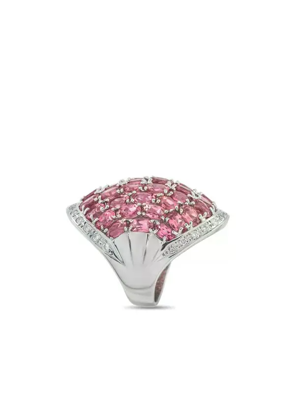 LB EXCLUSIVE Platinum, Diamond And Tourmaline Cocktail Ring