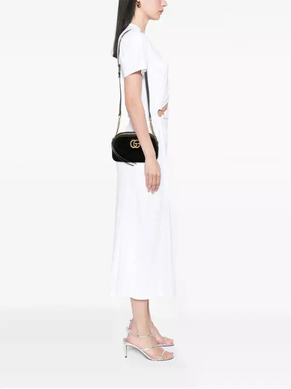 Gucci Gg Marmont Matelasse Velvet Crossbody Bag