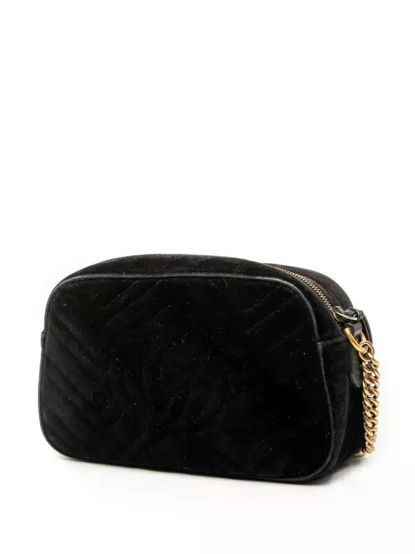 Gucci Gg Marmont Matelasse Velvet Crossbody Bag