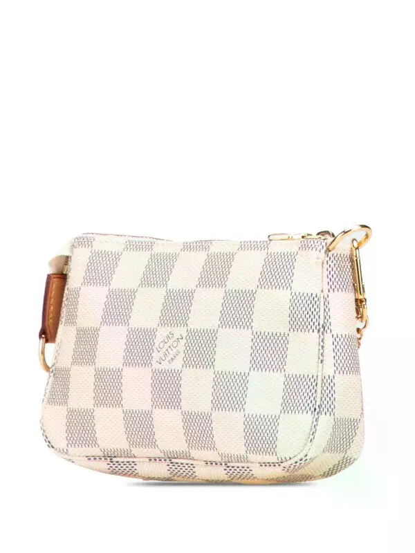 LOUIS VUITTON Damier Azur Mini Pochette Accessoires Handbag - White