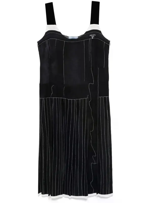 Prada 2000s Striped Midi Dress