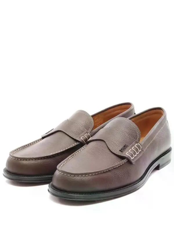 Dior Granville Leather Loafers - Brown
