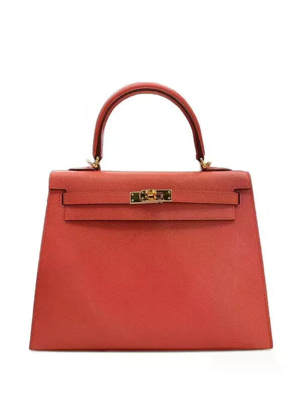 Hermès Kelly Sellier 25 Veau Madame Gold-hardware Handbag - Red