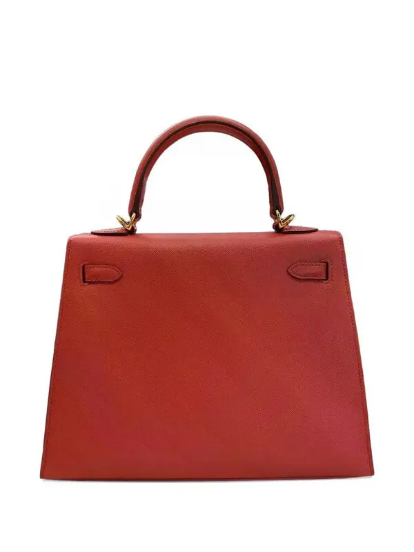 Hermès Kelly Sellier 25 Veau Madame Gold-hardware Handbag - Red