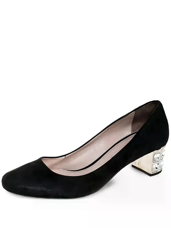 Miu Miu 45mm Crystal Block-heel Pumps