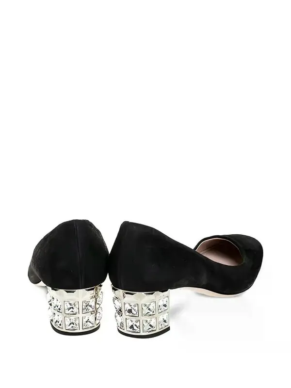 Miu Miu 45mm Crystal Block-heel Pumps