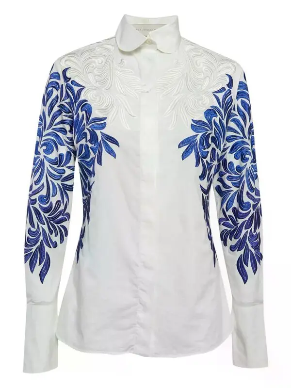 Stella McCartney Floral Embroidered Cotton Shirt