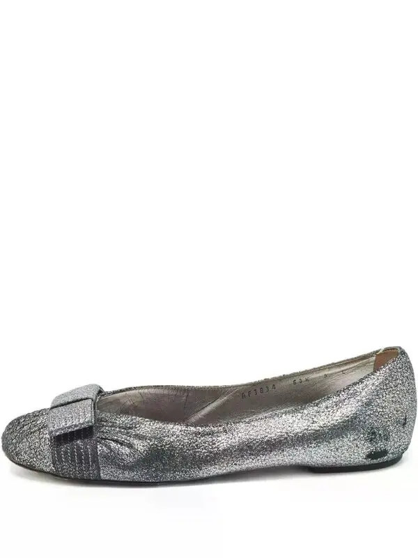 FERRAGAMO Metallic-effect Ballet Flats