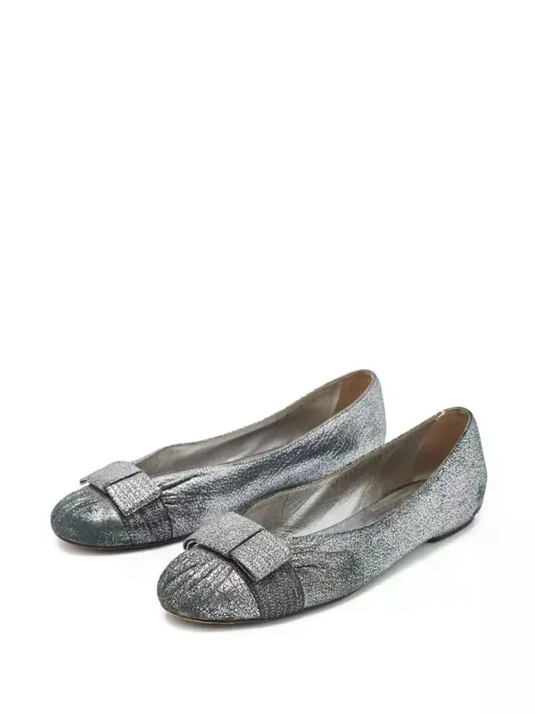 FERRAGAMO Metallic-effect Ballet Flats