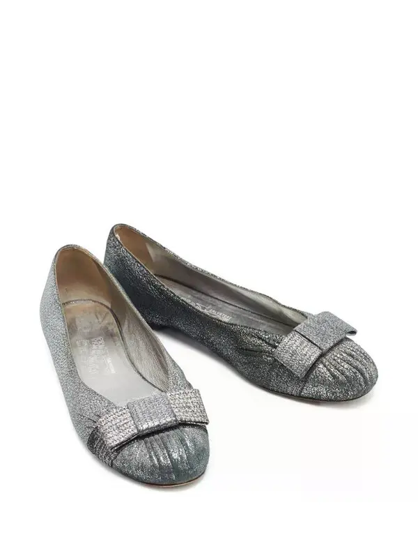 FERRAGAMO Metallic-effect Ballet Flats
