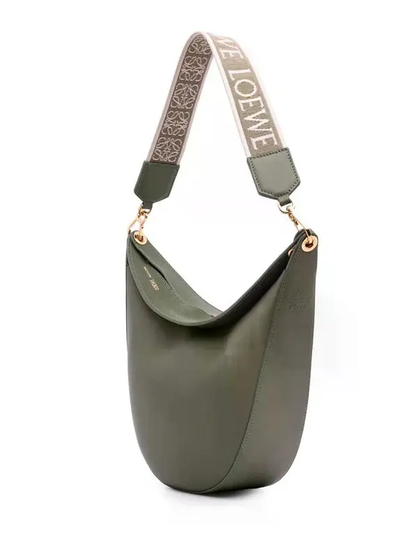 Loewe Small Leather Luna Hobo Bag - Green