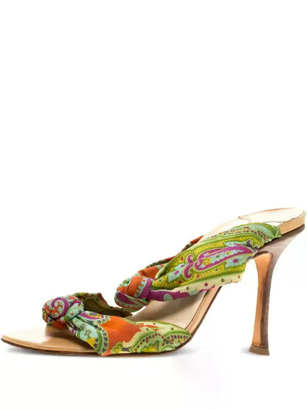 JIMMY CHOO 2023 100mm Printed Mules - Green
