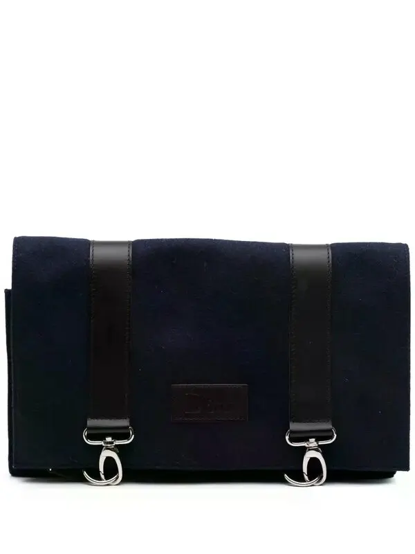 Dior Pre-owned Felt Travel Organizer Clutch - Blue