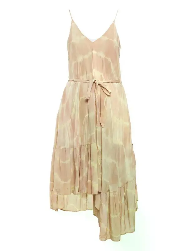 Maje Tie-dye Ruffle Midi Dress