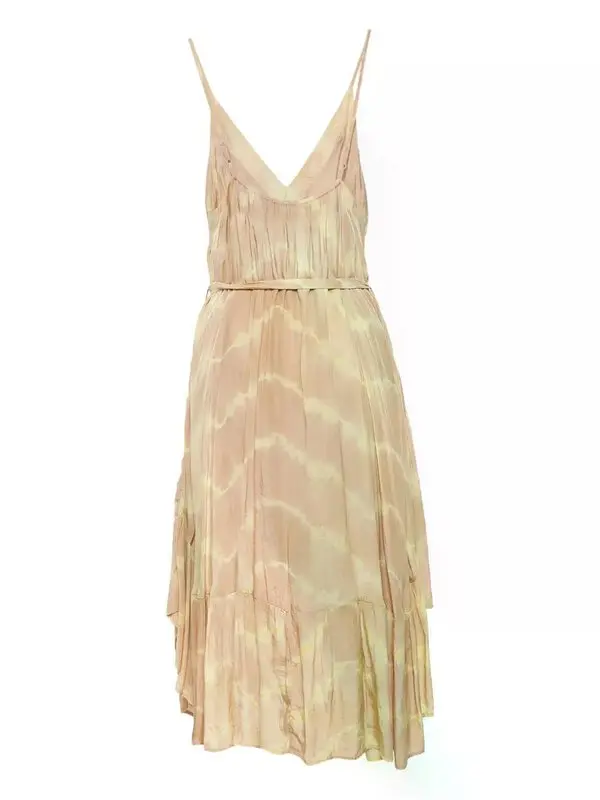Maje Tie-dye Ruffle Midi Dress