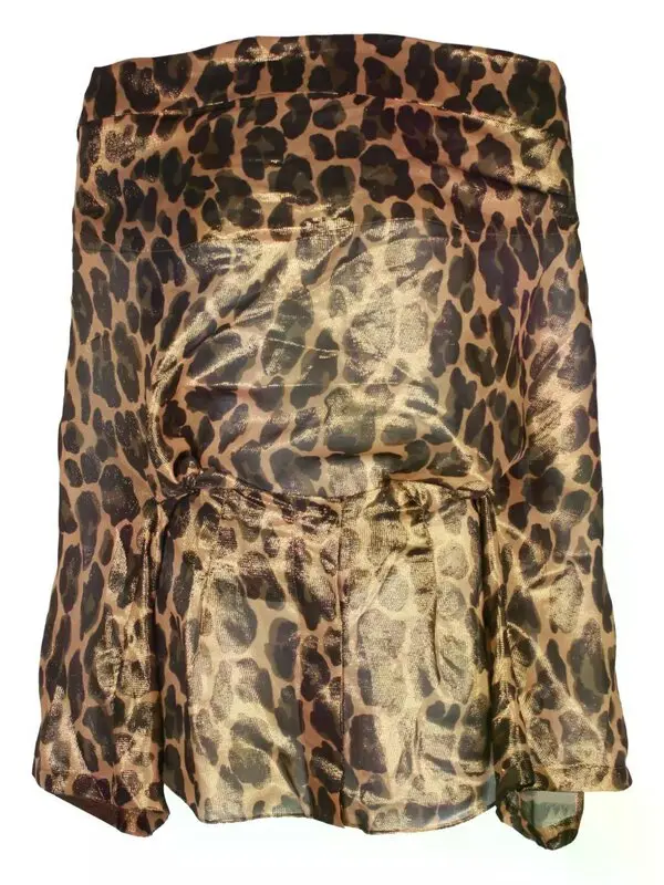 Michael Kors Leopard-print Off-shoulder Blouse