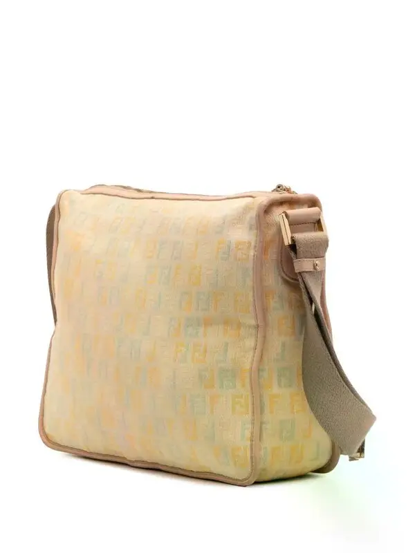 Fendi 2000-2010 Zucchino Canvas F Charm Crossbody Bag