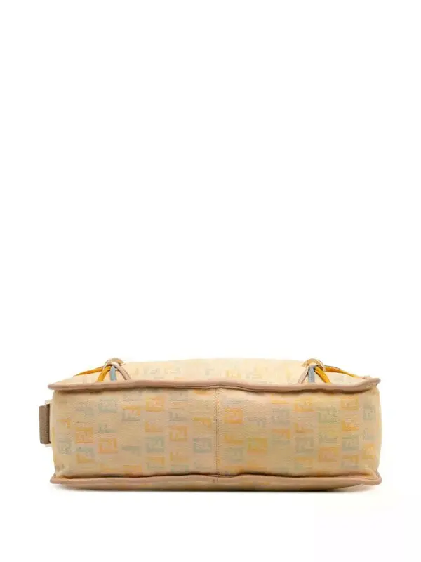 Fendi 2000-2010 Zucchino Canvas F Charm Crossbody Bag