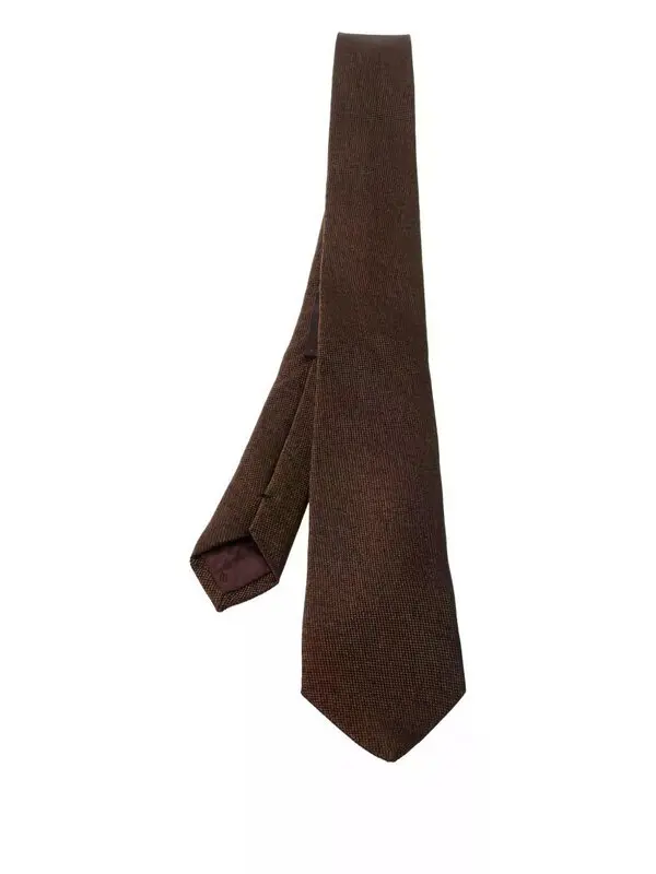 Etro Silk Textured Tie - Brown