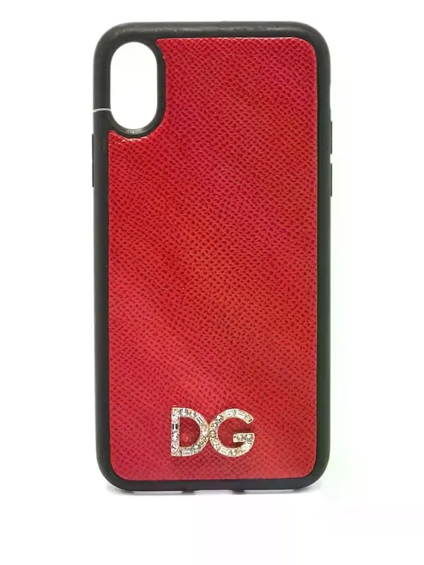 Dolce & Gabbana Leather Dg Logo Iphone X Case - Red