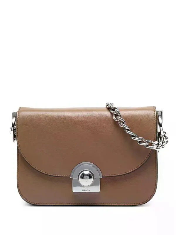 Prada Glace Calf Arcade Crossbody Bag - Brown