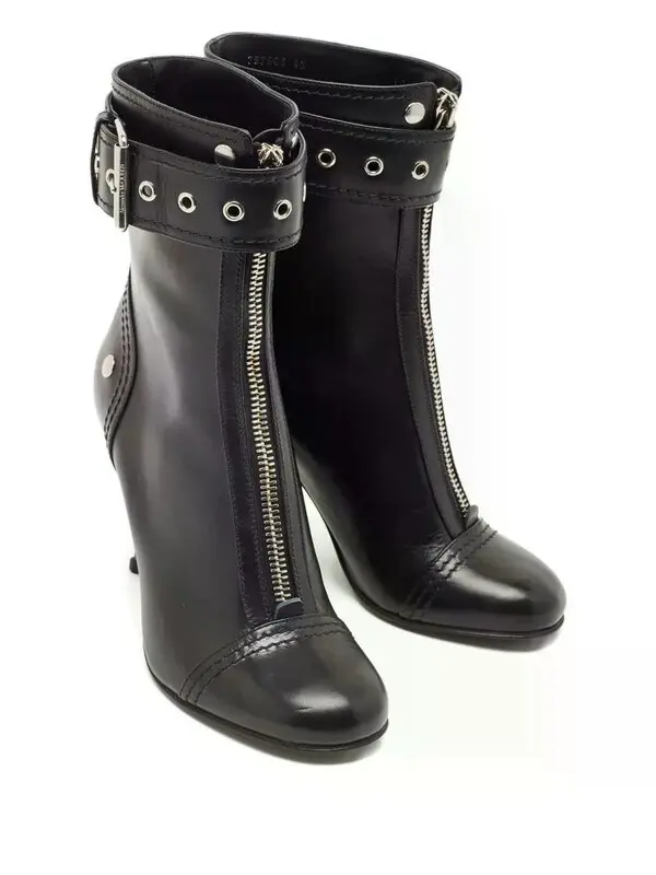 Alexander McQueen Zipped Buckled Boots