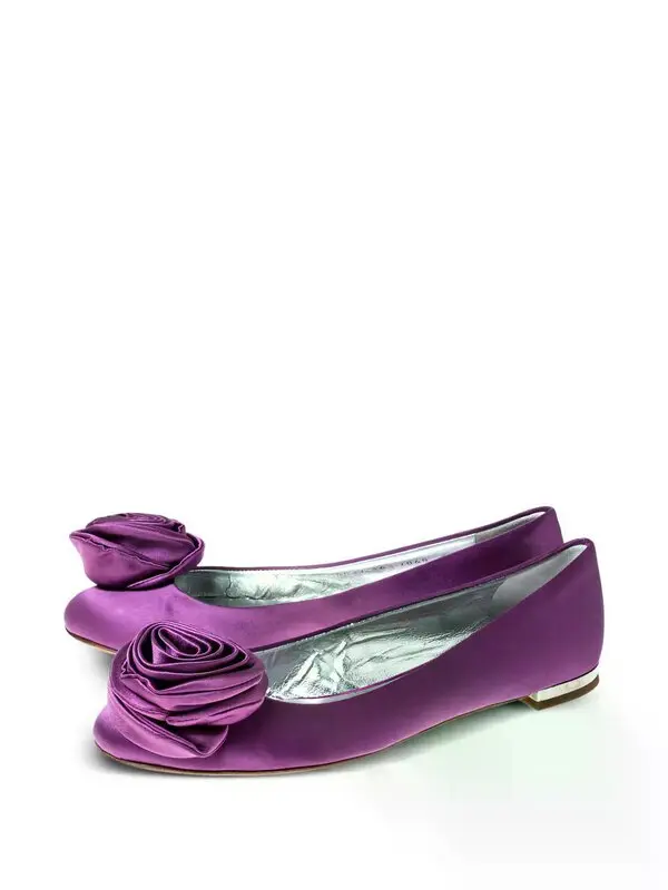 GIUSEPPE ZANOTTI Rose Applique Satin Flats