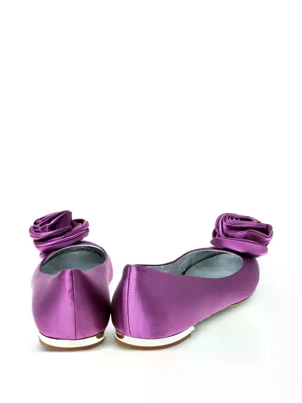 GIUSEPPE ZANOTTI Rose Applique Satin Flats
