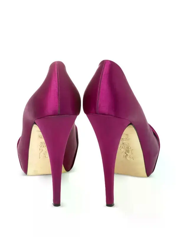 GINA 130mm Satin Pumps - Purple
