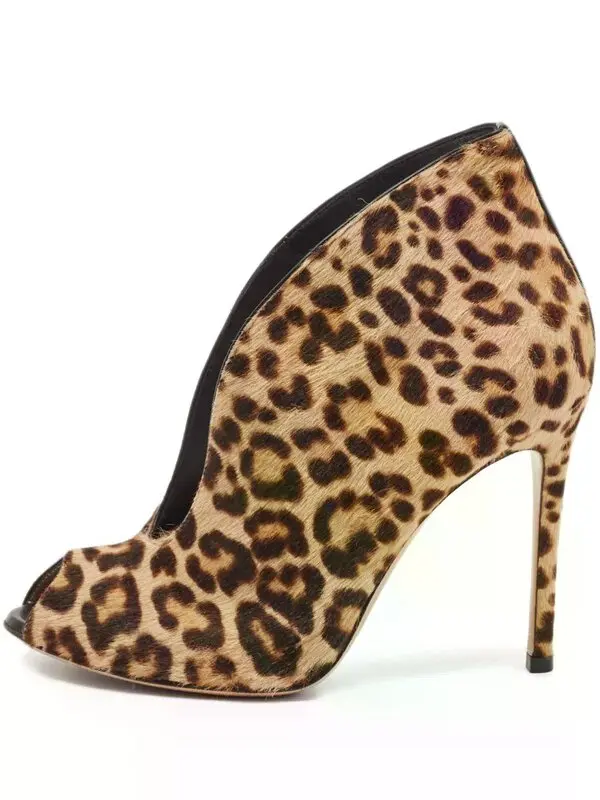GIANVITO ROSSI 100mm Leopard-print Ankle Boots - Brown